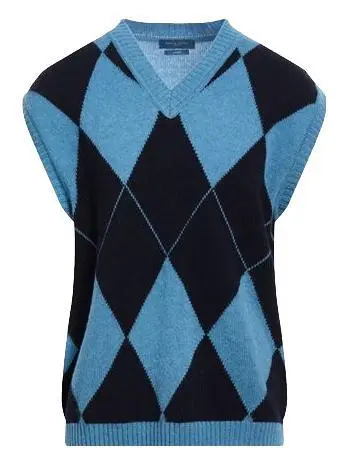 DANIELE FIESOLI Light Baby Alpaca & Merino Wool V-neck Sweater - Blue
