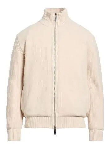 WOOL & CO Knitted Bomber Jacket - Beige
