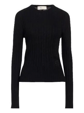 Blumarine Wool & Cashmere Cable-knit Crewneck Sweater - Black