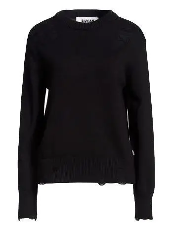 SILVIAN HEACH Distressed Crewneck Sweater - Black
