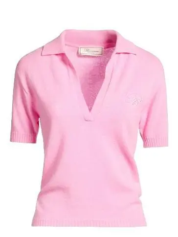 Blumarine Cashmere Camp Collar Sweater - Pink
