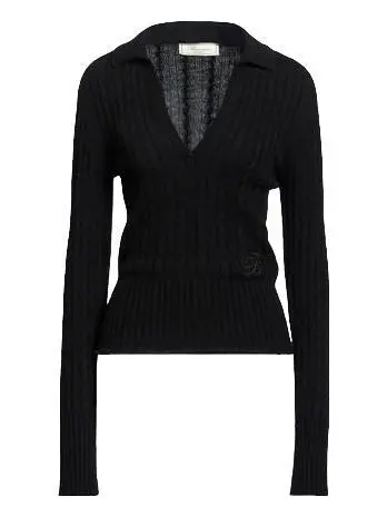 Blumarine Wool & Cashmere Polo Sweater - Black