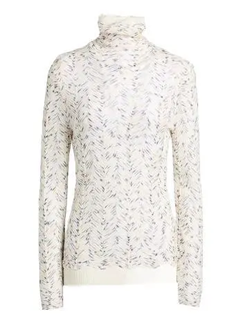 Missoni Wool And Viscose Pointelle Knit Turtleneck - Beige
