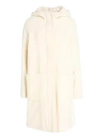 PALTO' Cream Wool, Polyamide, And Cashmere Parka - White