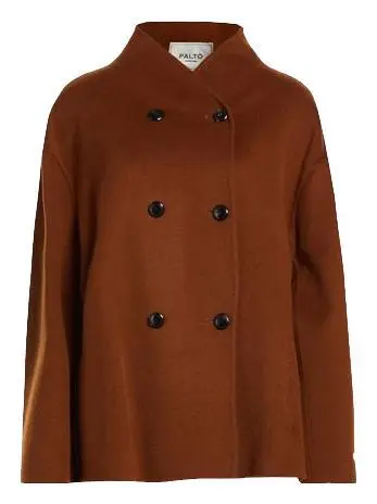 PALTO' Double-breasted Wool And Nylon Coat - Tan