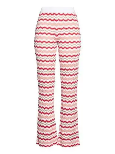 Missoni Cotton Viscose Intarsia Knit Pants - Pink