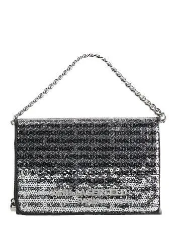 Karl Lagerfeld Sequined Flap Bag - Silver