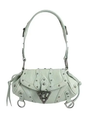 Guess Pebbled Leather Flap Bag - Blue
