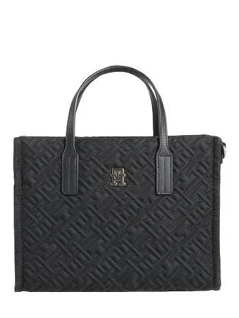 Tommy Hilfiger Recycled Nylon And Cow Leather Tote Bag - Black