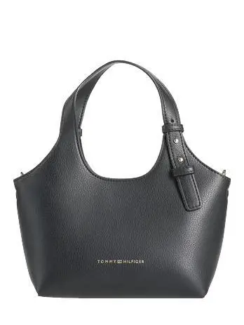 Tommy Hilfiger Polyurethane Tote Handbag - Black
