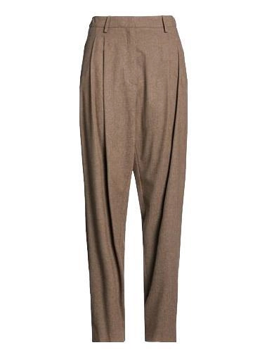 ALYSI Flannel Pleated Tapered Pants - Grey