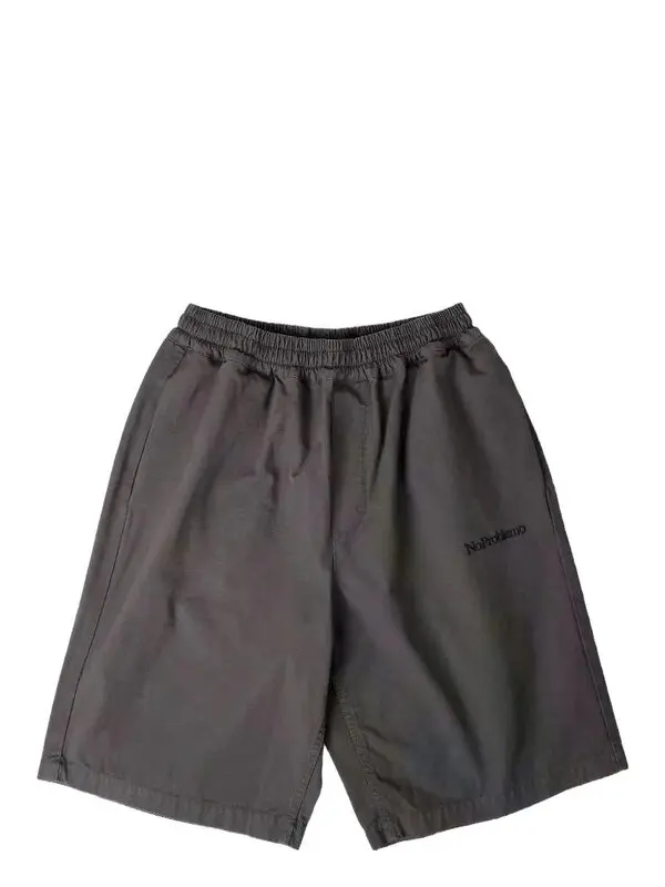 NO PROBLEMO Embroidered Logo Shorts - Grey