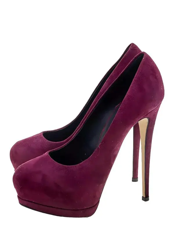 GIUSEPPE ZANOTTI Round-toe Platform Pumps - Red