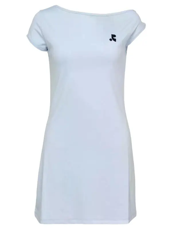 REST & RECREATION One-shoulder Mini Dress With Logo Print - Blue