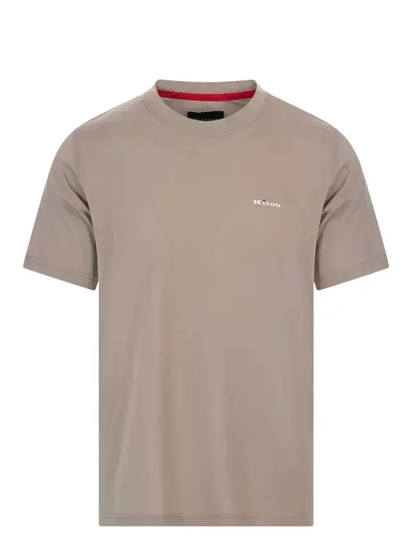Kiton Logo-embroidered Crew-neck T-shirt - Brown