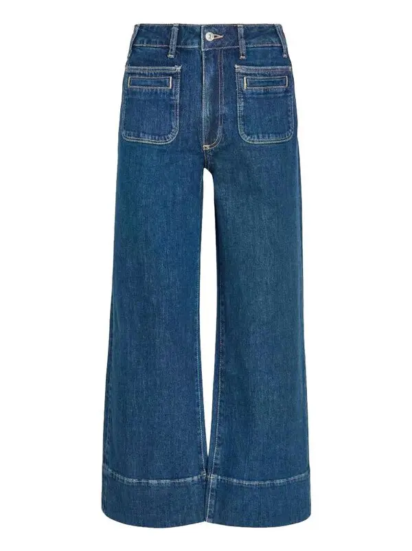 Paige Vanessa Patch-pocket Wide-leg Jeans - Blue
