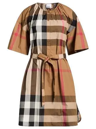 Burberry Midi Shirt Dress In Cotton - Beige