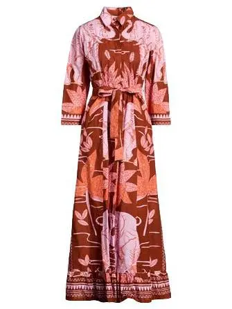 CONNOR & BLAKE Multicolor Poplin Maxi Shirt Dress With Sequins - Pink