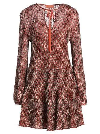 Missoni Mini Dress In Wool And Viscose Knit - Red