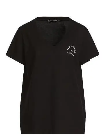Karl Lagerfeld Organic Cotton V-neck T-shirt - Black