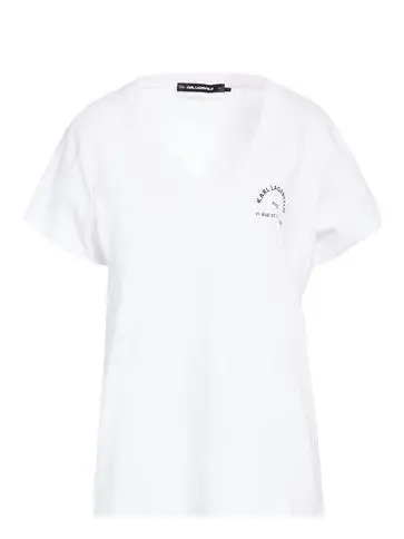 Karl Lagerfeld Organic Cotton V-neck T-shirt - White