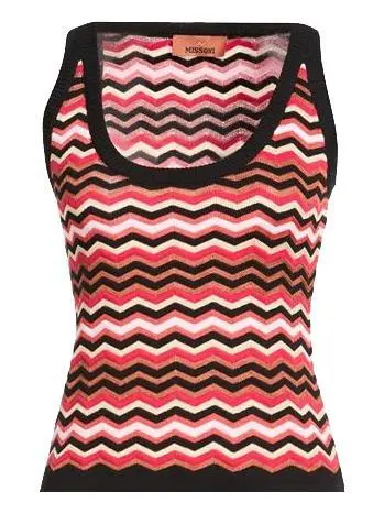 Missoni Knit Sleeveless Top With Signature Print - Black