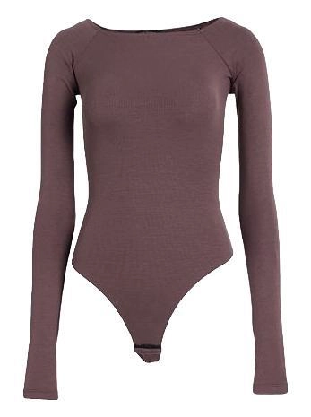 Andamane Ribbed Viscose Blend Bodysuit - Plum