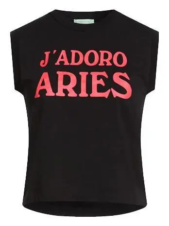 Aries Sleeveless Crewneck T-shirt With Print - Black