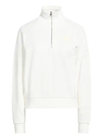 Tory Burch Cotton Sweatshirt With Half-zip Neckline - Off White