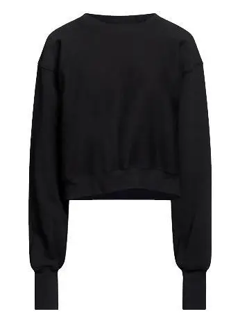 LES TIEN Cotton French Terry Crewneck Sweatshirt - Black