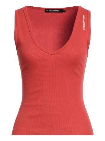 Karl Lagerfeld Tank Top Size Organic Cotton, Elastane - Rust