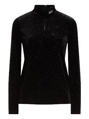 Karl Lagerfeld Long Sleeve Velvet T-shirt - Black
