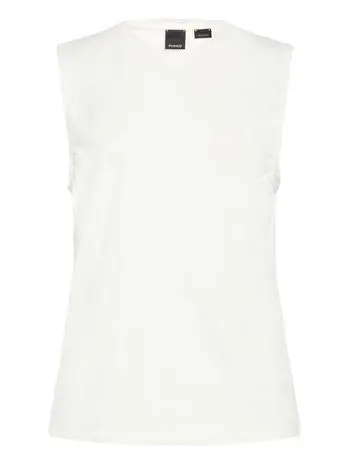 Pinko Cotton Jersey Sleeveless T-shirt - White