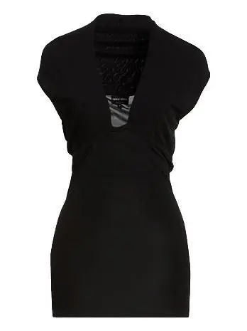 Giorgio Armani Crepe Deep Neck Short Sleeve Top - Black