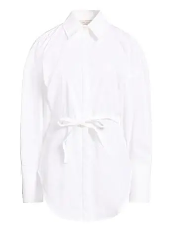 Blumarine Cotton Shirt With Appliqué And Belt - White