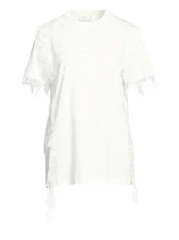 Blumarine Cotton T-shirt With Lace Trim - White