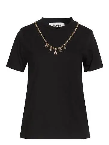 SILVIAN HEACH Embellished Crewneck Cotton T-shirt - Black