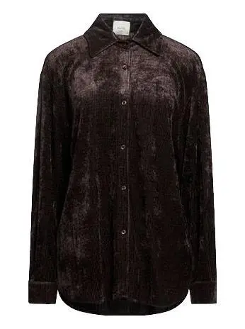 ALYSI Off-white Corduroy Shirt - Brown