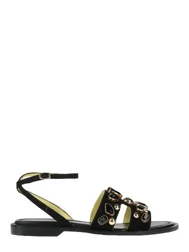 APEPAZZA Ap পরিপূর্ণ Suede Sandals With Crystal Embellishments - Black
