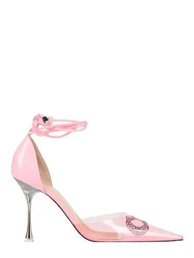 Mach & Mach Pvc And Leather Crystal Embellished Pumps - Pink