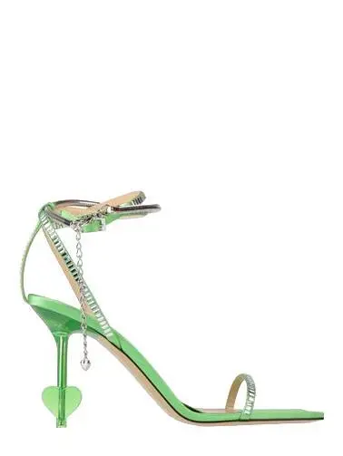 Mach & Mach Embellished Textile Sandals With Sculptural Heel - Green