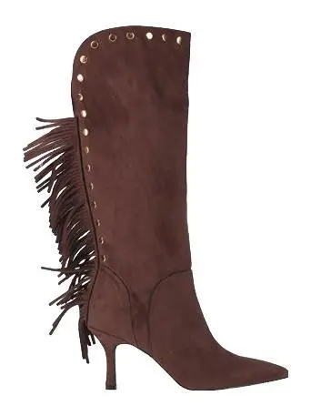 OVYE Synthetic Material Boots With Fringes And Studs - Brown