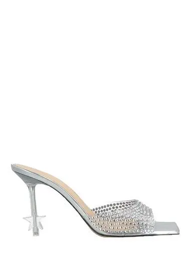 Mach & Mach Crystal Embellished Leather And Pvc Square Toe Geometric Heel Slides - Transparent
