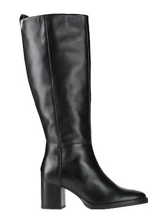 Tommy Hilfiger Pebbled Leather Block Heel Boots - Black