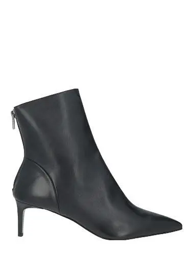 DIVINE FOLLIE Leather Ankle Boots With Geometric Heel - Black