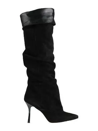 DIVINE FOLLIE Suede Over-the-knee Boots - Black