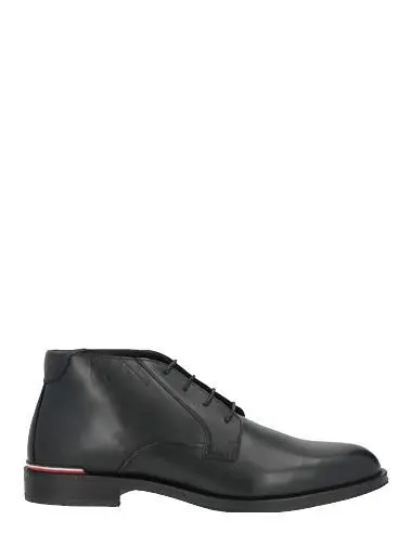 Tommy Hilfiger Leather Ankle Boots - Black