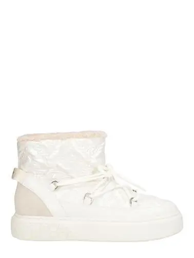 Pinko Textile Fibers And Leather Padded Ankle Boots - Ivory