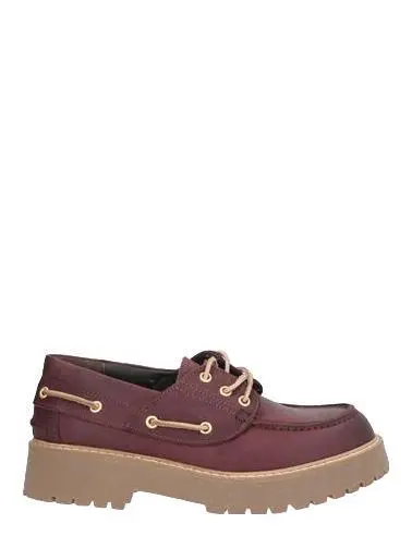 OVYE Leather Lace-up Loafers - Red
