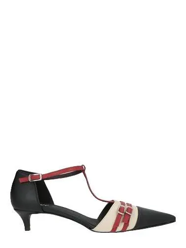 OVYE Leather T-bar Pumps - Black